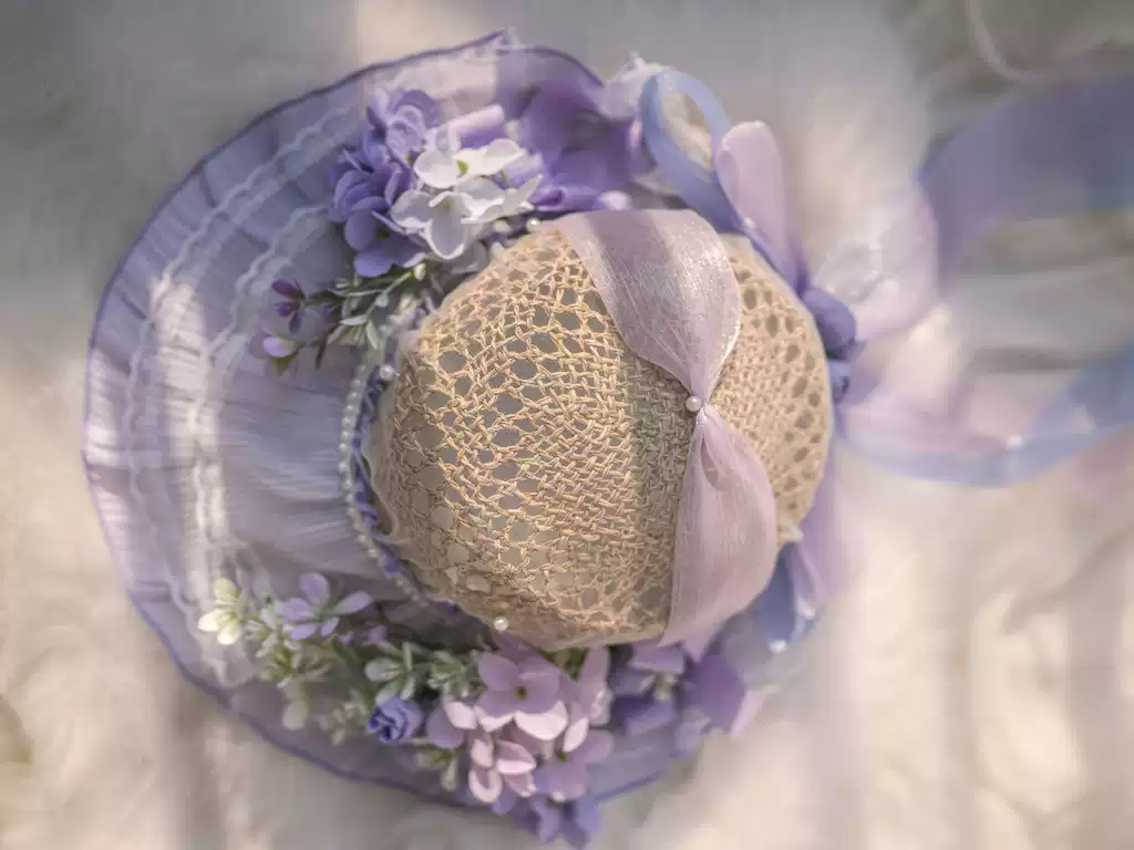 Vintage-Inspired Regency Era Bonnet with Lavender Floral Accents ...