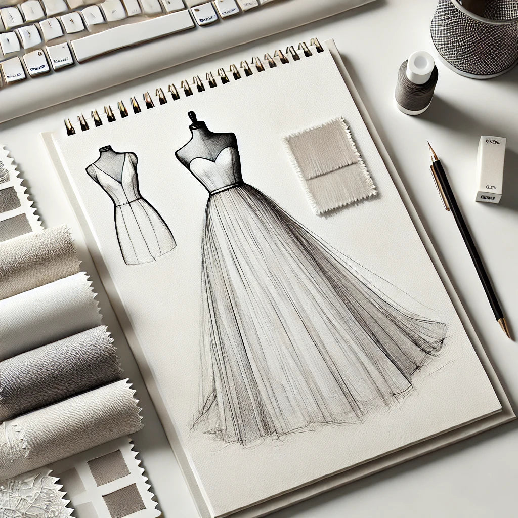 Personalized Custom Gown Design Sketch & Fabric Kit – WonderlandByLilian