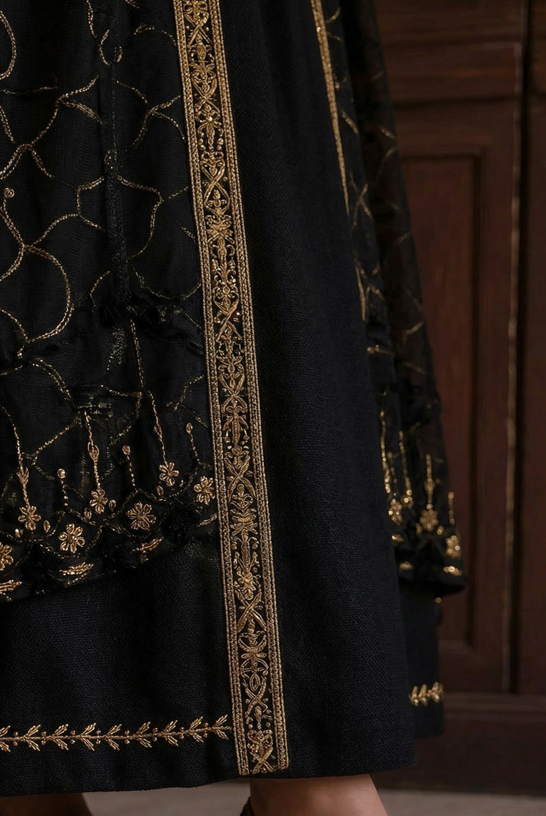 Regency Era Black Gold Embroidered Empire Waist Dress – Bridgerton Ins ...