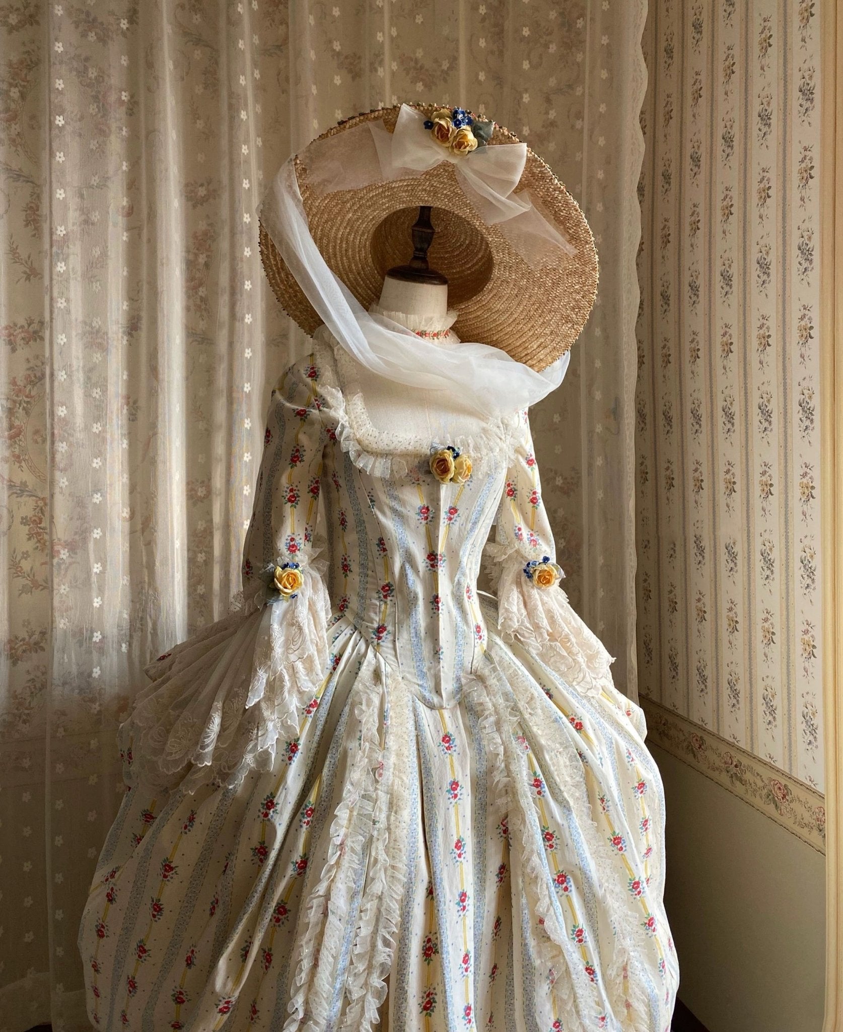 Marie Antoinette Baby Blue and Cream Ball Gown - Rococo Style Dress an ...