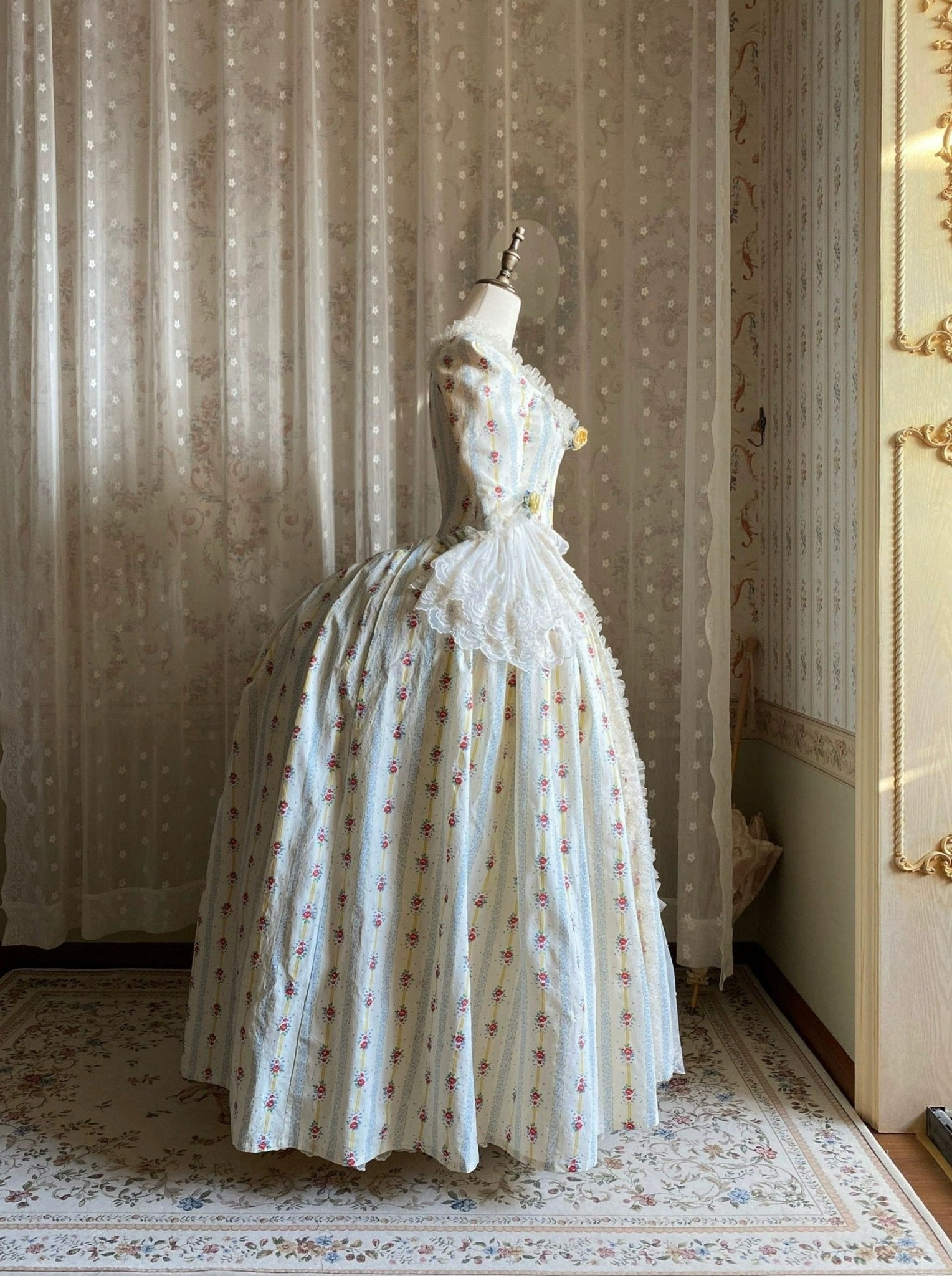 Marie Antoinette Baby Blue and Cream Ball Gown - Rococo Style Dress an ...