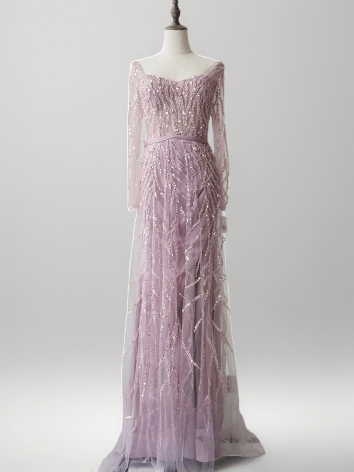 Pink Sequin Evening Gown - Pretty Sequin Dress - Convertible Pink Tull ...