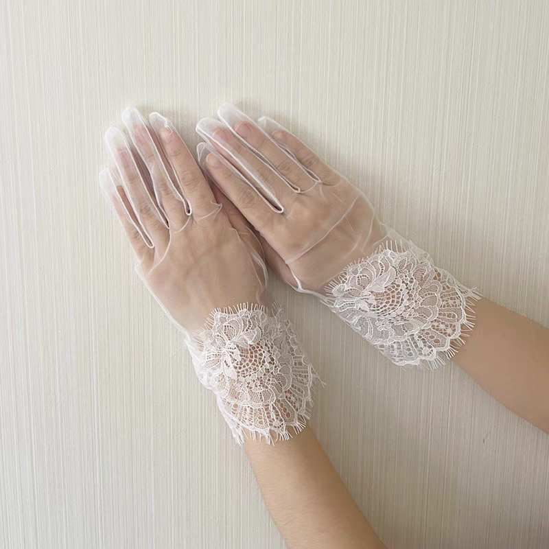 Handmade Lace Beaded Bridal Gloves For Wedding, Regency Ball ...