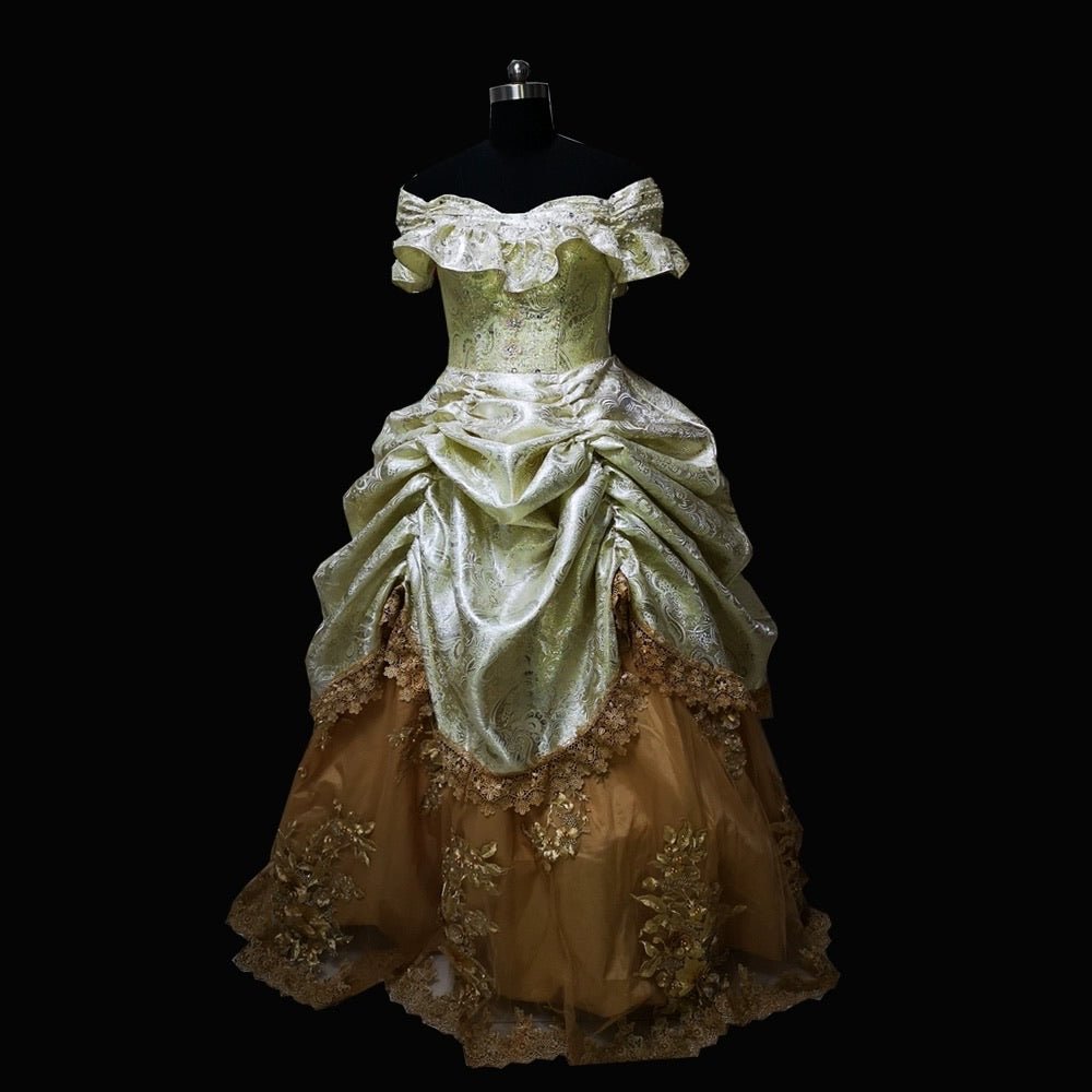 Victorian Golden Ball Gown in Radiance – Rococo Style Dress with Luxe ...