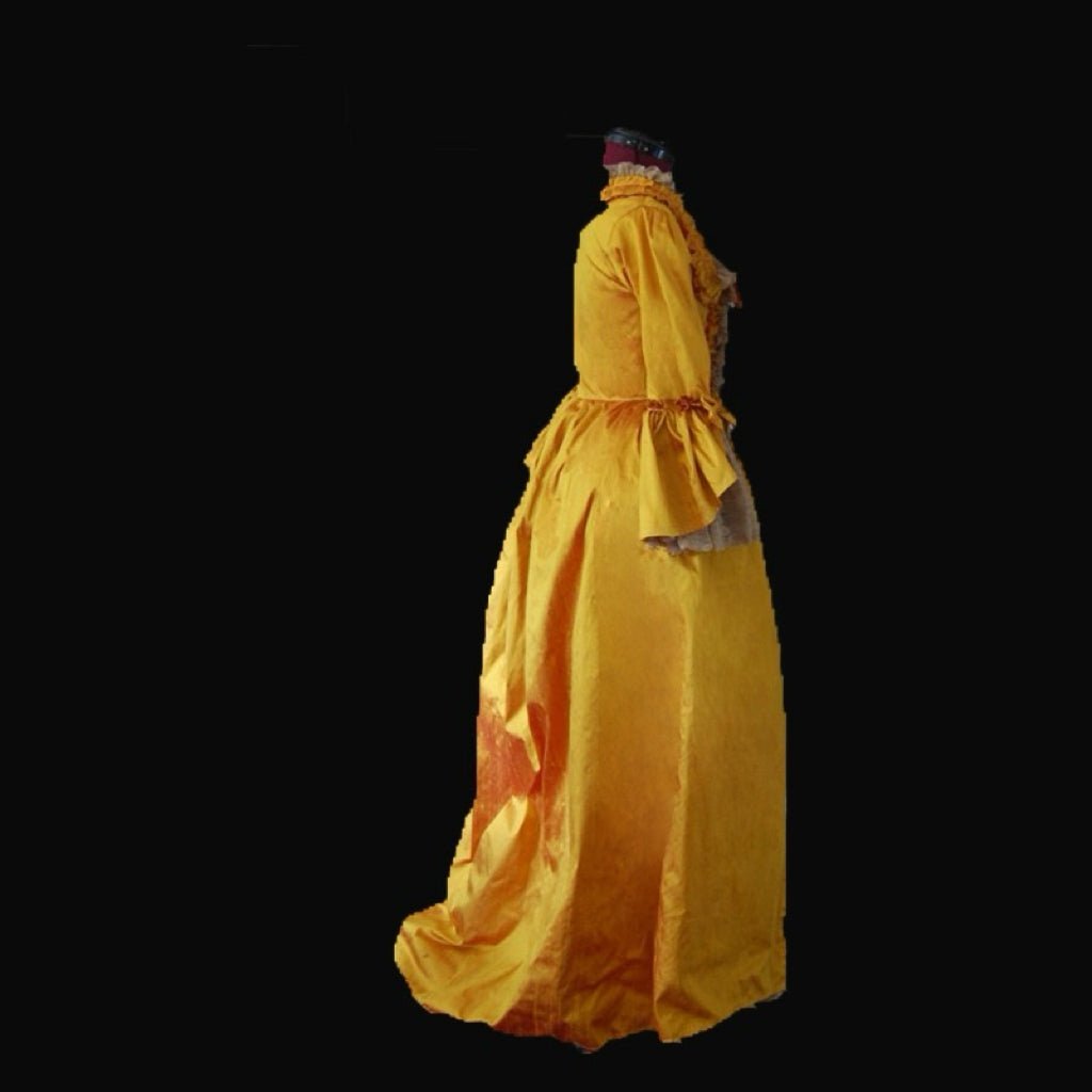 Yellow Rococo Ball Gown with Regal Elegance – Vintage Lace Embellished ...