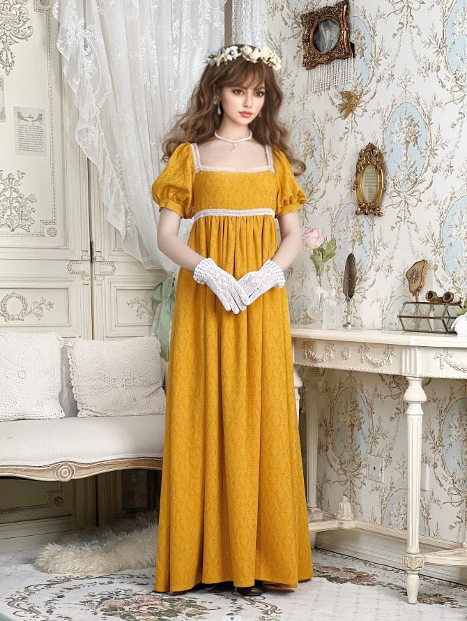 Bridgerton Regency Era Yellow Dress Plus Size - Empire Waist Ball Gown ...