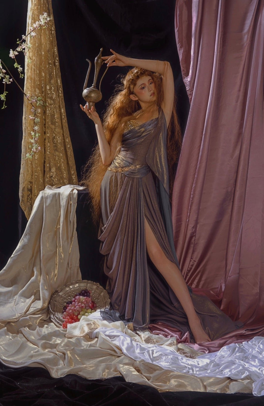 Purple Elf Fantasy Dress - Golden Rome Greek Goddess - Fairy Evening ...